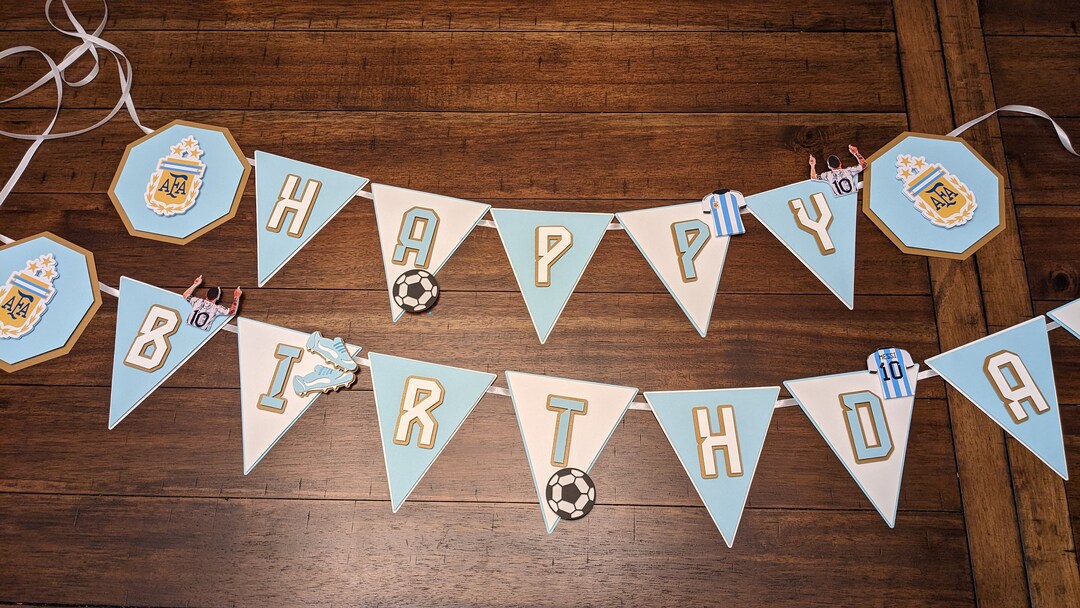 Soccer Birthday Banner, Messi Theme, Argentina Birthday Banner - Etsy