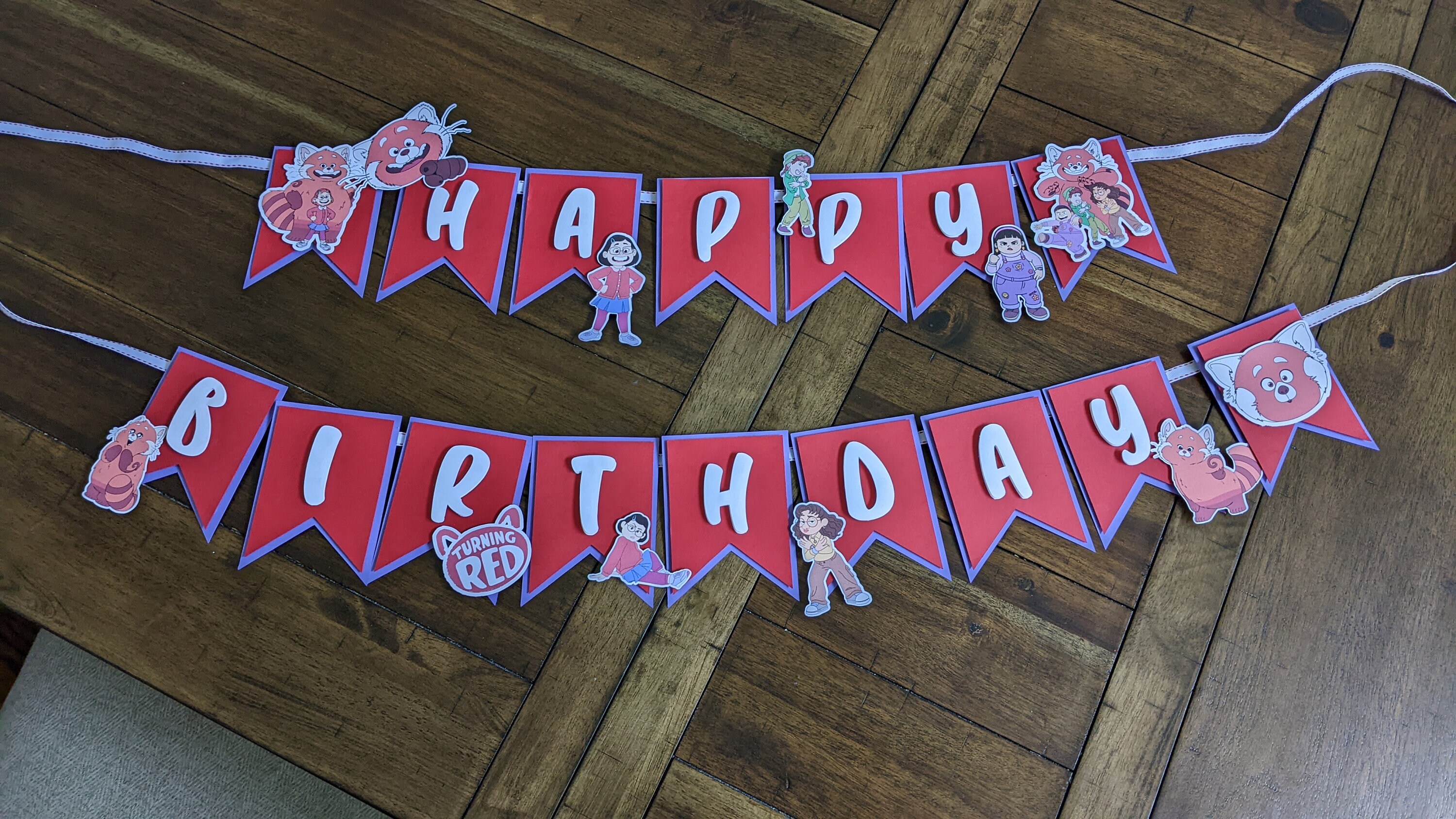 Turning Red Birthday Banner, Cake Topper, Cupcake Topper, Decorations ...