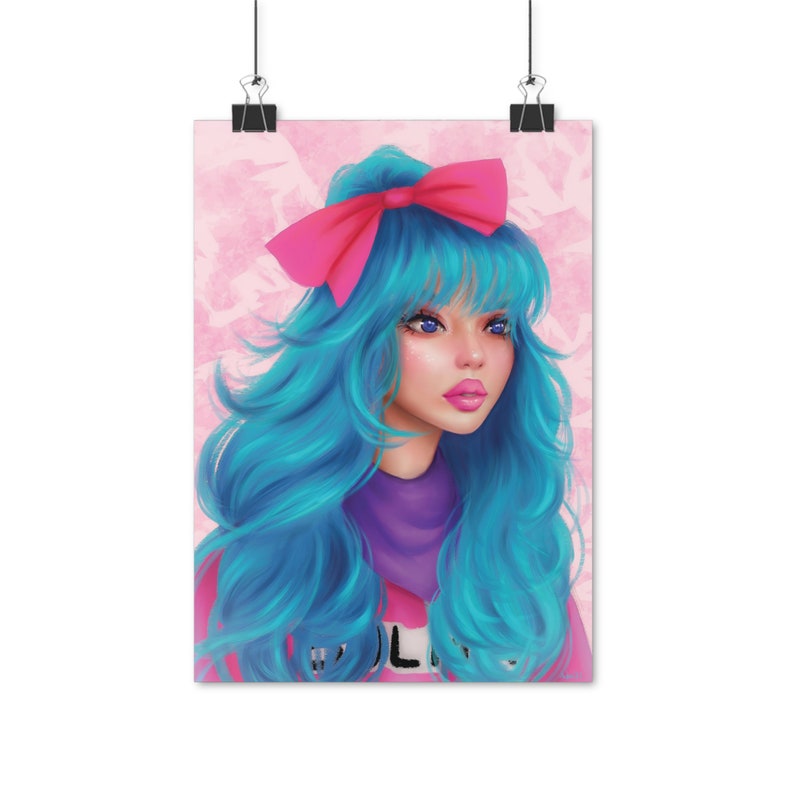 Bulma Anime-inspired Girl Artwork Poster Print Digital Painting Wall ...