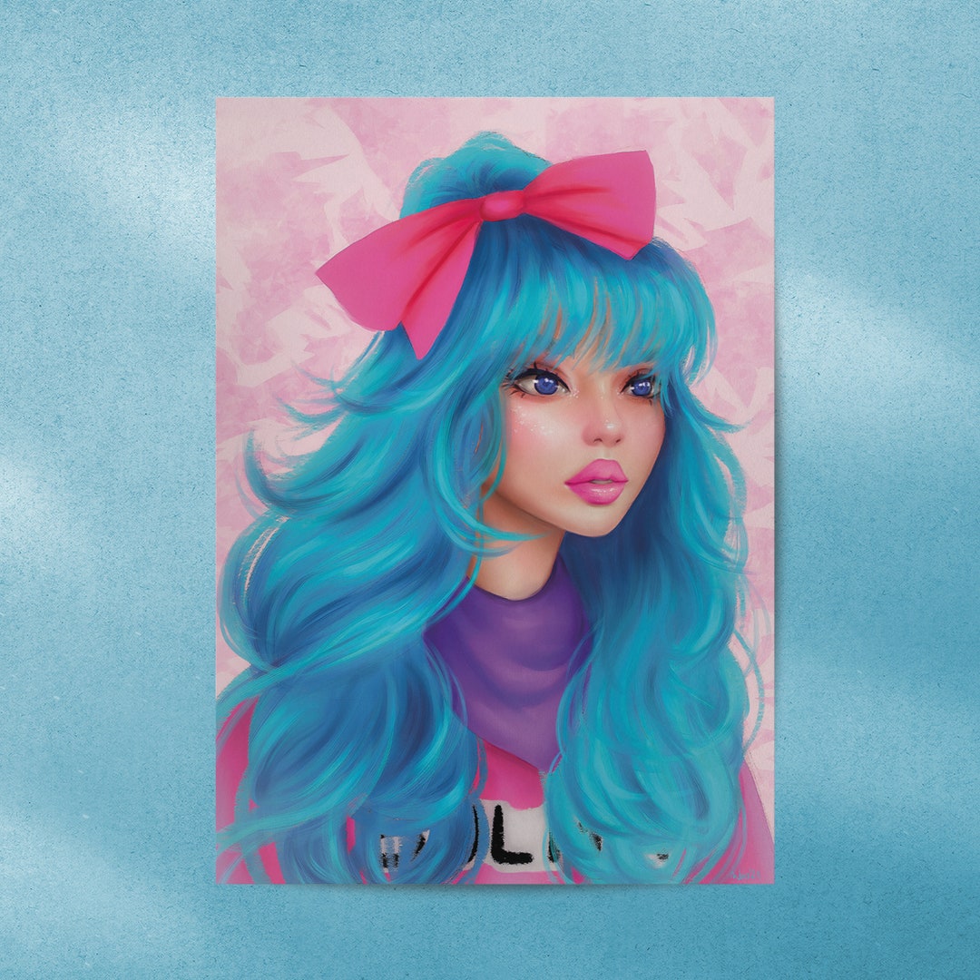 Bulma Anime-inspired Girl Artwork Poster Print Digital Painting Wall ...