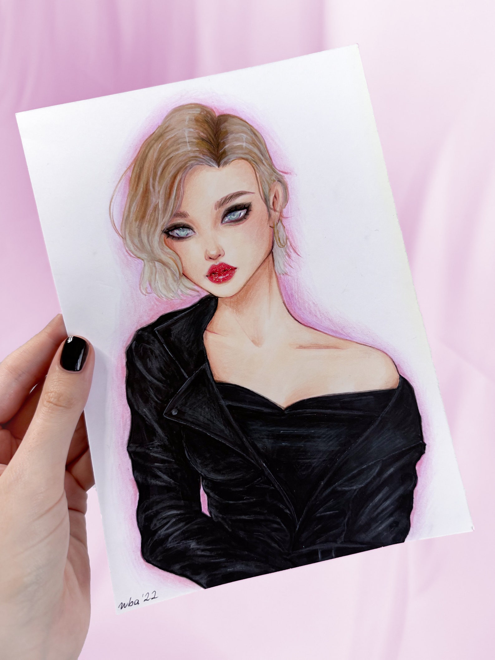 Handmade Grease-inspired Girl Character Illustration | Original Art by ...
