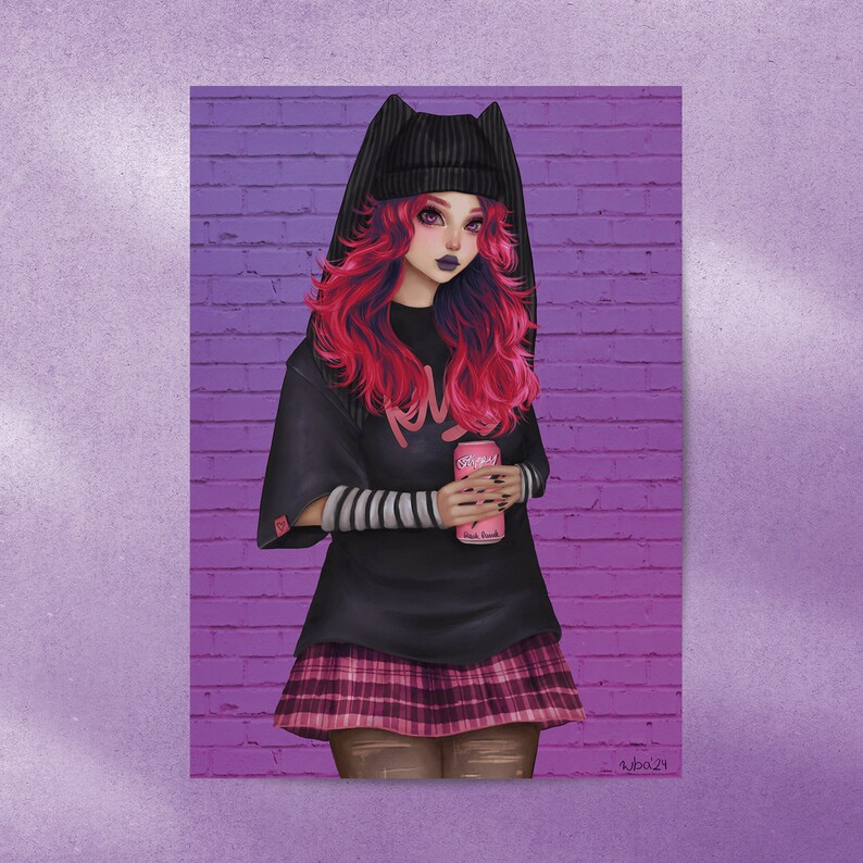 Alt Aesthetic Girl Artwork Poster Print Digital Painting by ...