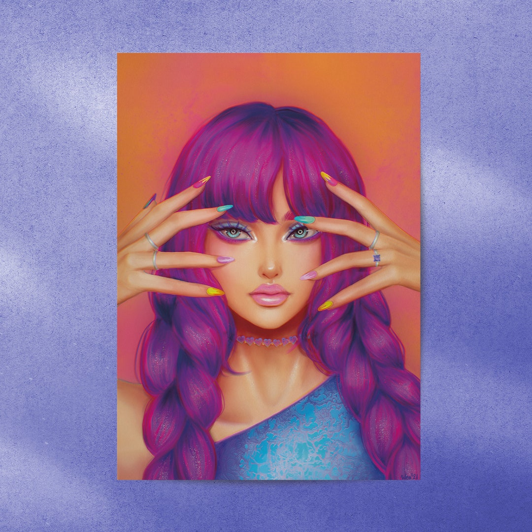 Candy Girl Art Print | Vibrant Digital Painting| Original Art by ...