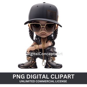 Black Gangster Chibi Girl Clipart Black Gangster Chibi Girl, African ...