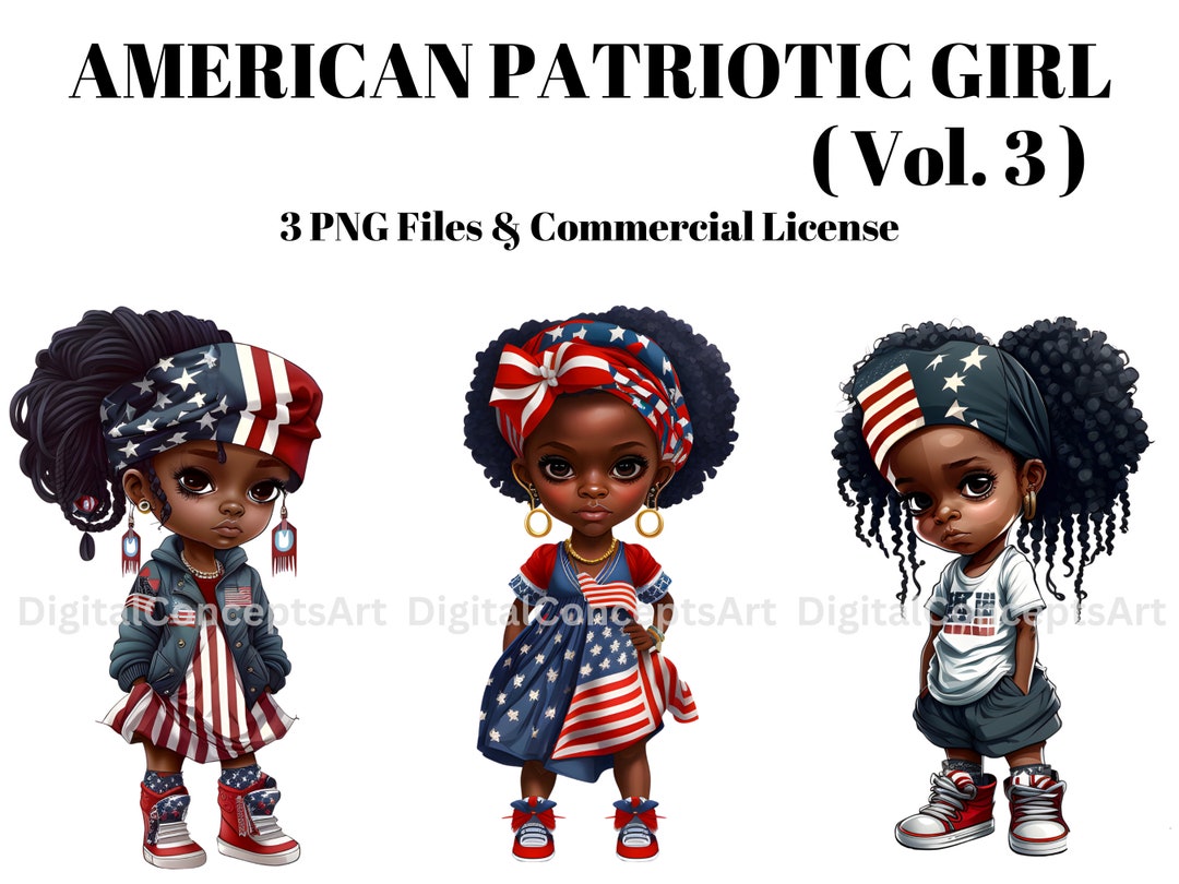 Independence Day Black Women Clipart Patriotic African American Black ...