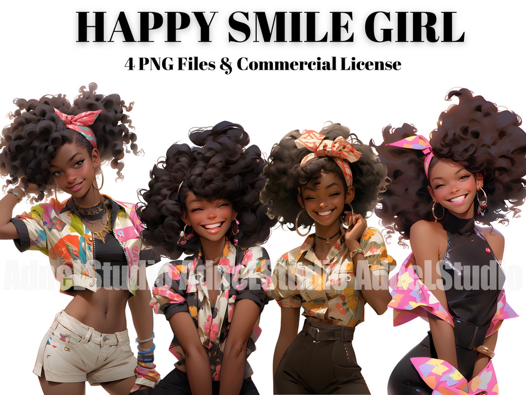 African American Women Clipart Happy Smile Girl Clipart, Black Girl ...