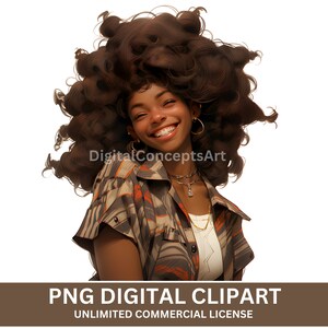 Happy Smile Girl Clipart African American Women Clipart - Etsy