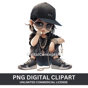 Black Gangster Chibi Girl Clipart Black Gangster Chibi Girl, African ...