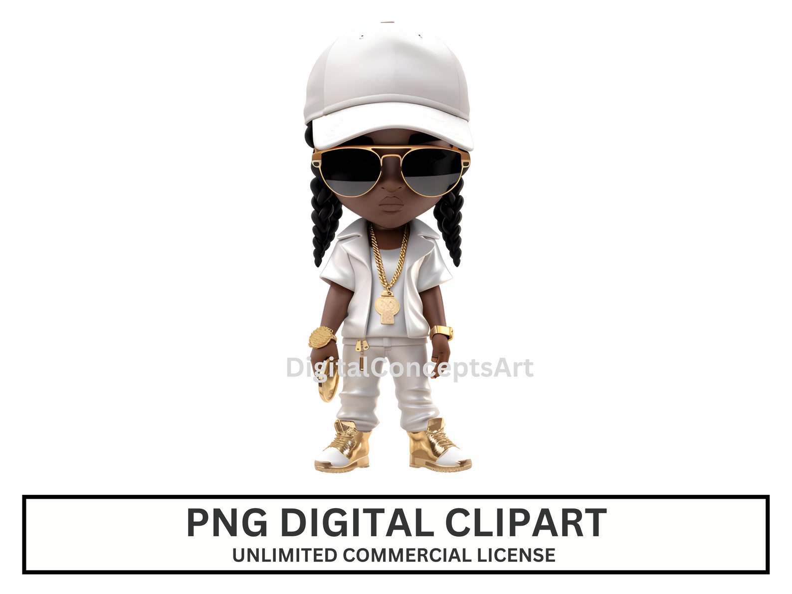 Black Gangster Chibi Girl Clipart Black Chibi Girl, Black Women Fashion ...