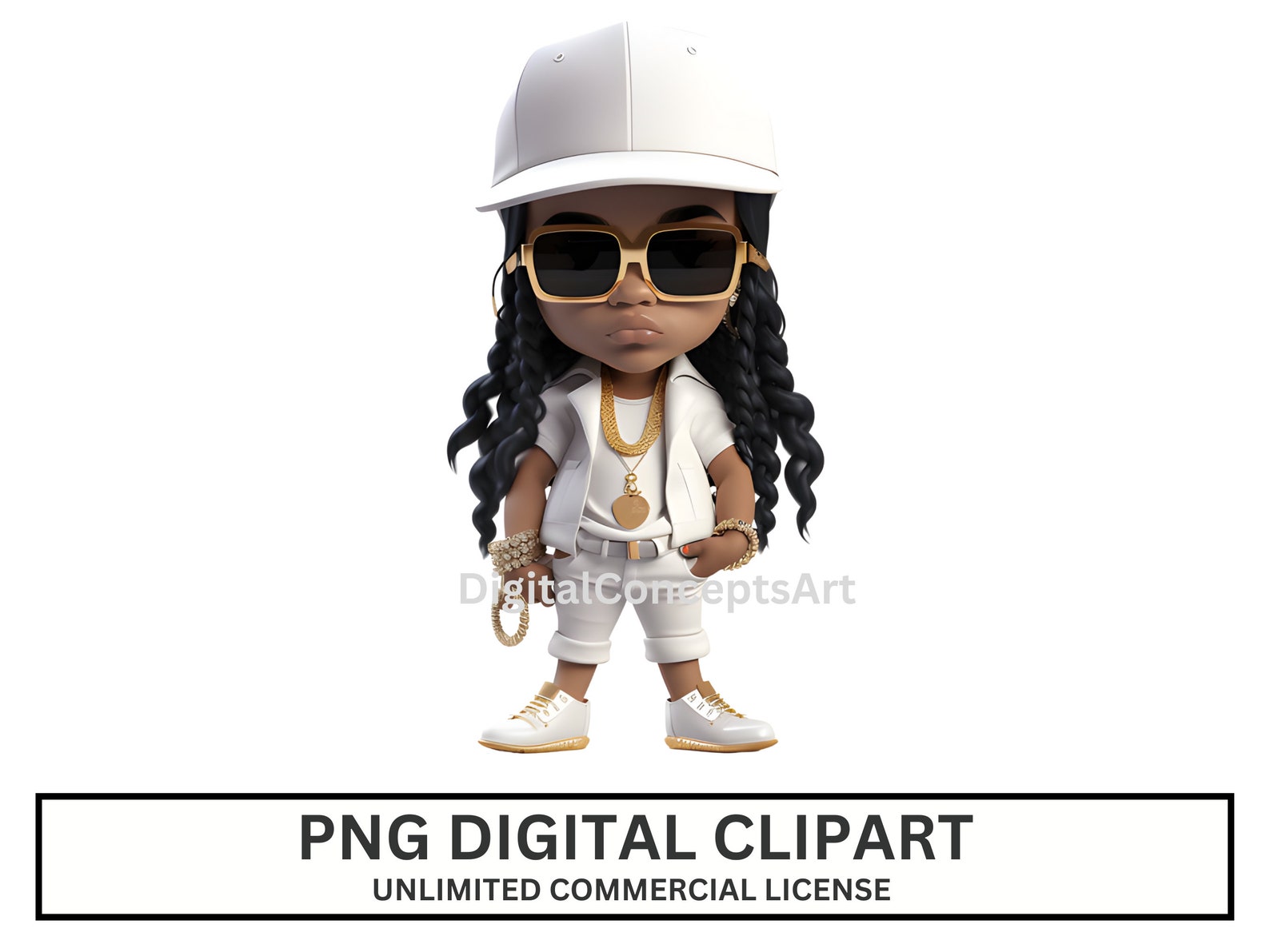 Black Gangster Chibi Girl Clipart Black Chibi Girl, Black Women Fashion ...