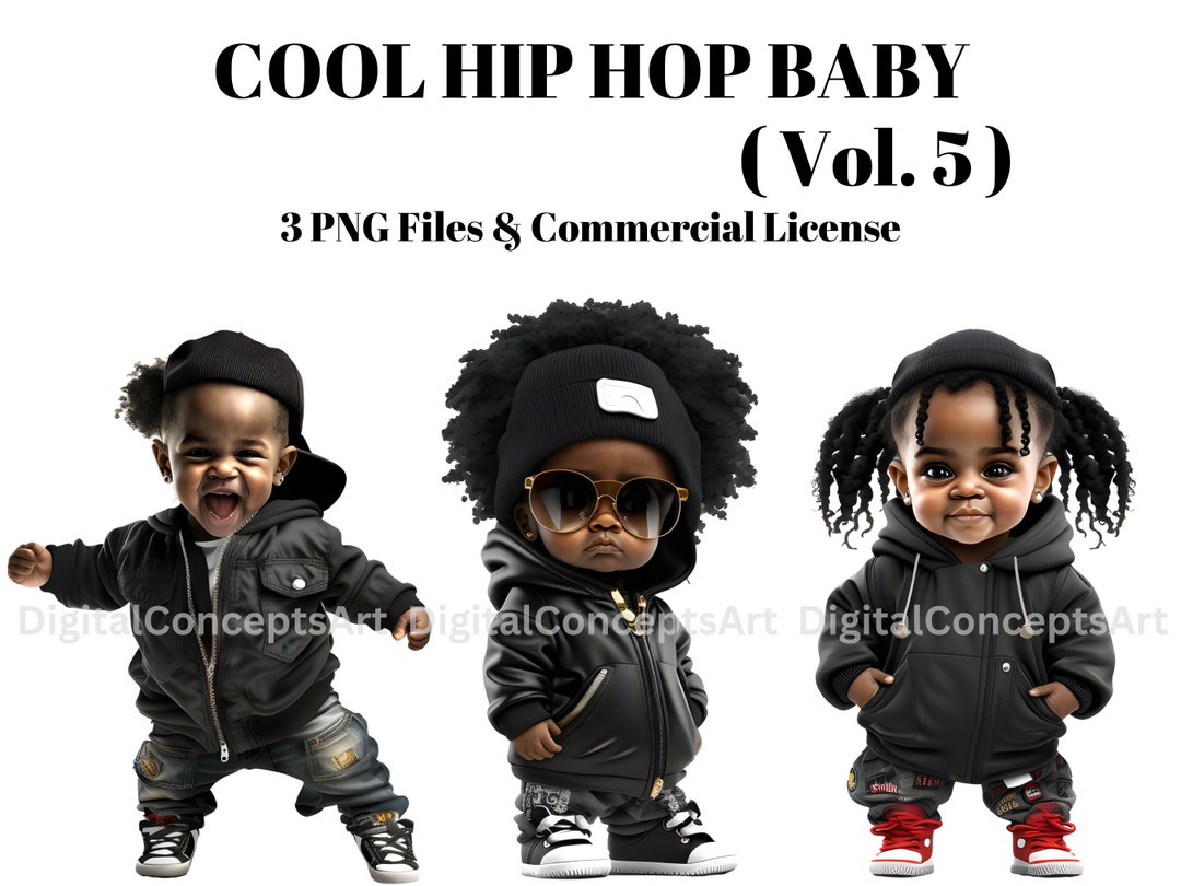 Black Baby Boy Png, Black Hip Hop Baby Doll Clipart, Black Baby Boy ...