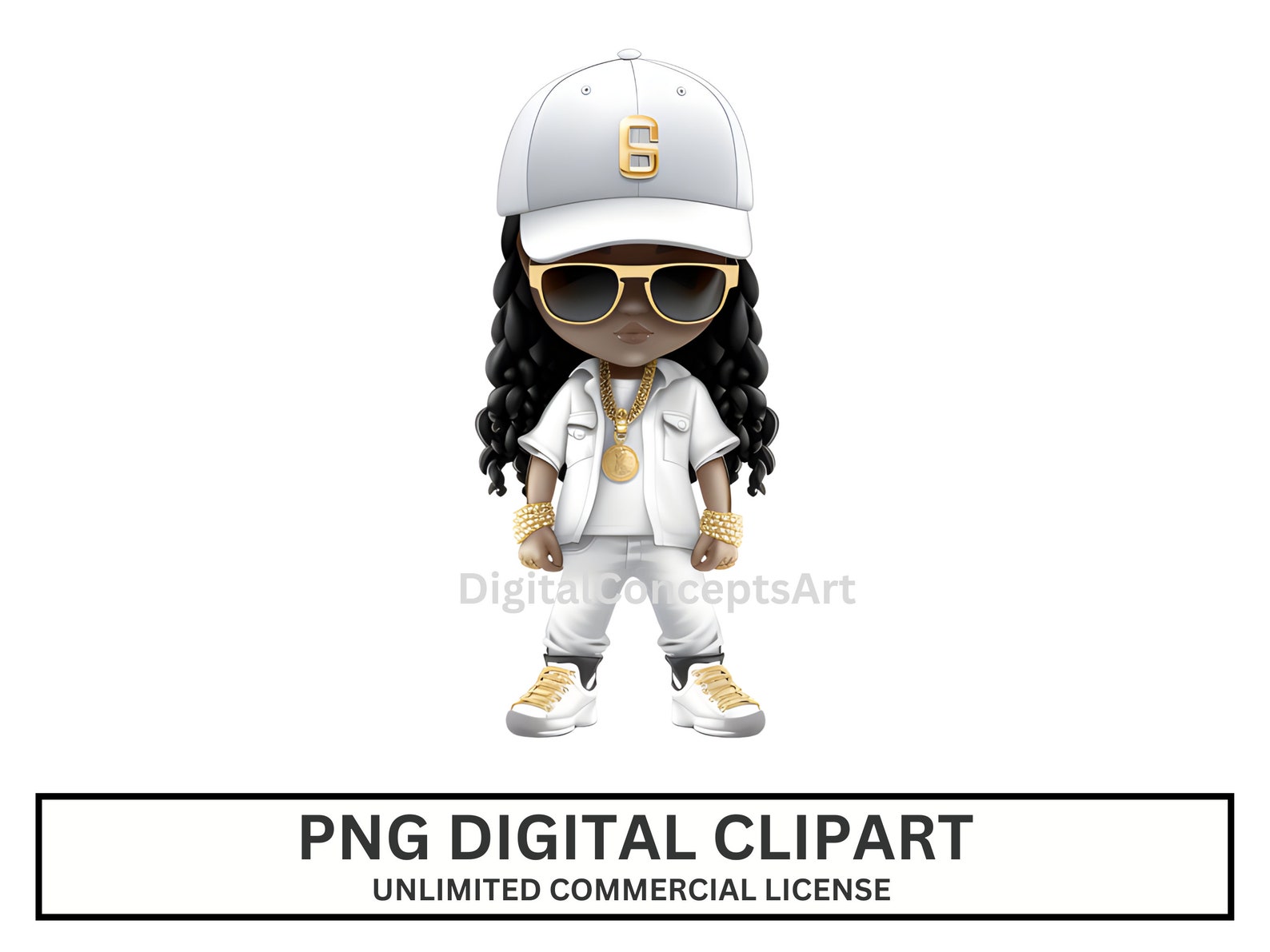 Black Gangster Chibi Girl Clipart Black Chibi Girl, Black Women Fashion ...