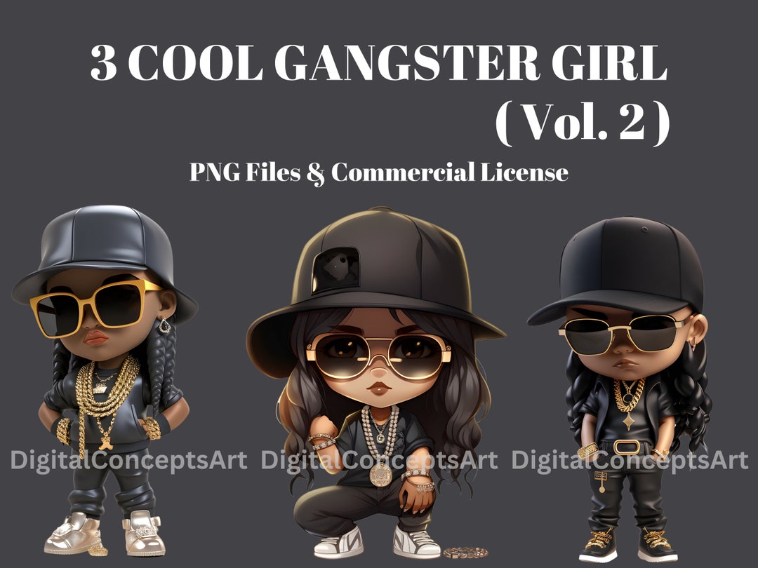 Black Gangster Chibi Girl Clipart Black Gangster Chibi Girl, African ...