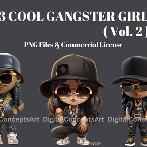 Black Gangster Chibi Girl Clipart Black Gangster Chibi Girl, African ...