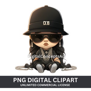 Black Gangster Chibi Girl Clipart Black Gangster Chibi Girl, African ...