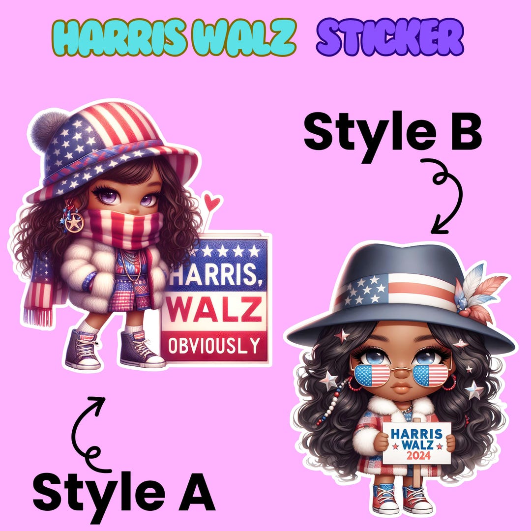 Harris Walz 2024 Sticker, Harris Walz Obviously Sticker, Kamala Harris ...