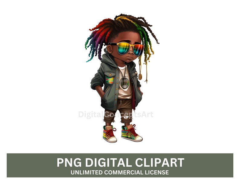Dreadlock Black Men Png Black Hip Hop Boy Png Black Chibi - Etsy