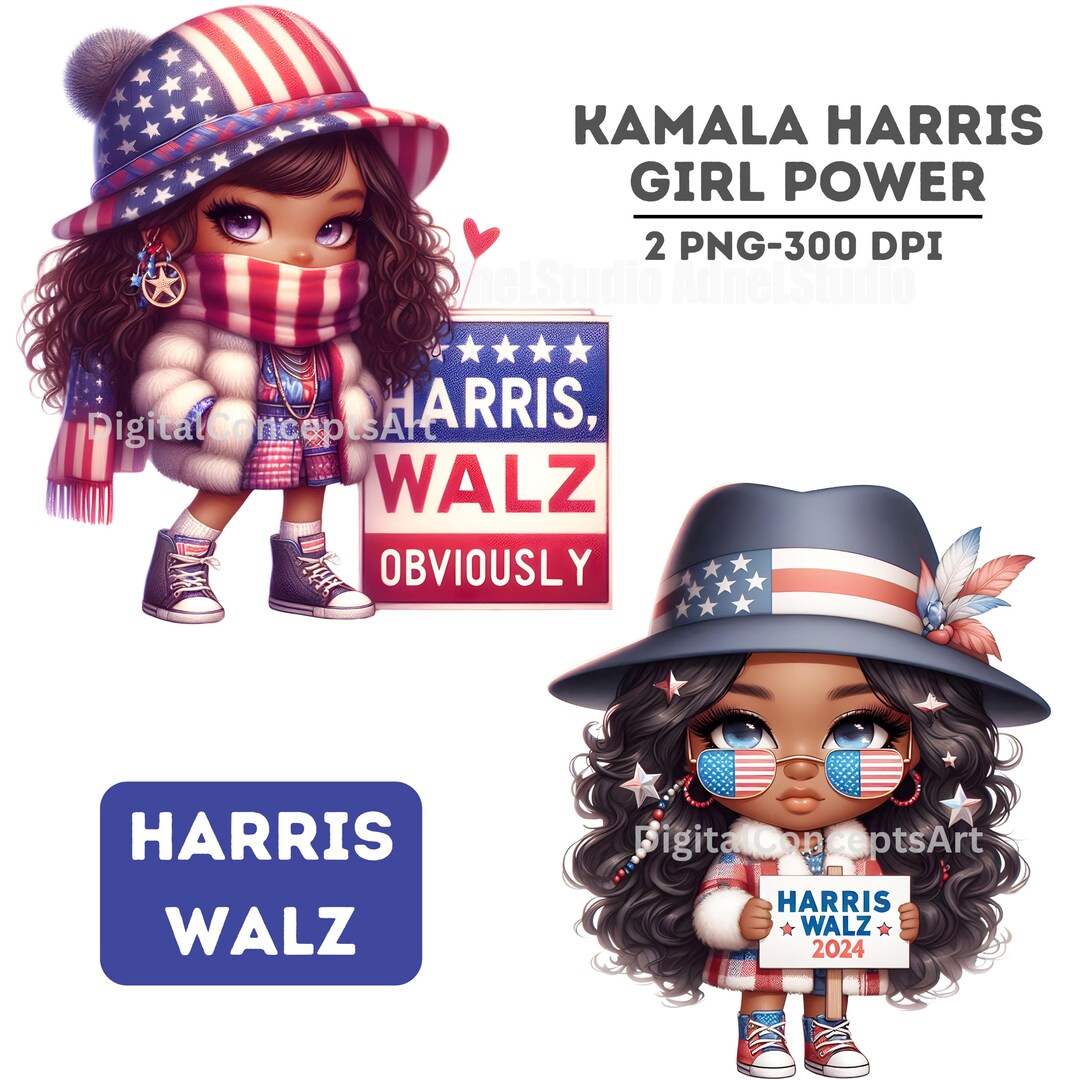 Kamala Harris Walz 2024' PNG, Kamala Harris PNG Designs, Political ...