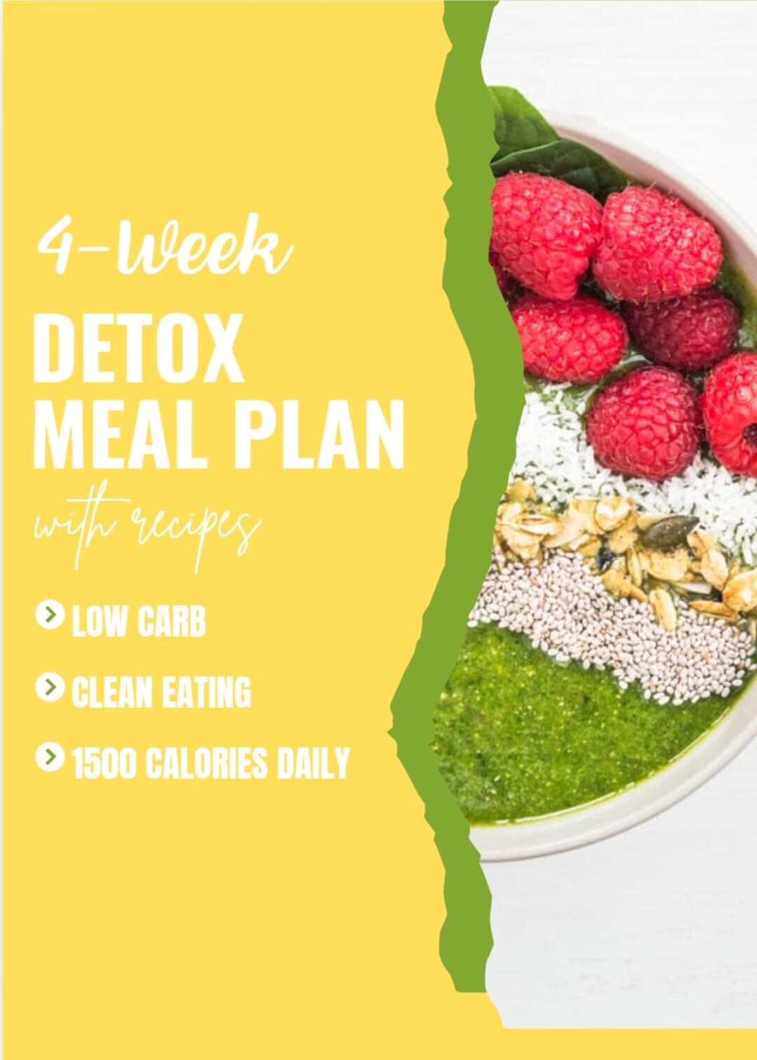 4 Week Detox Meal Plan| Clean Eating Guide| Healthy Recipe Planner ...