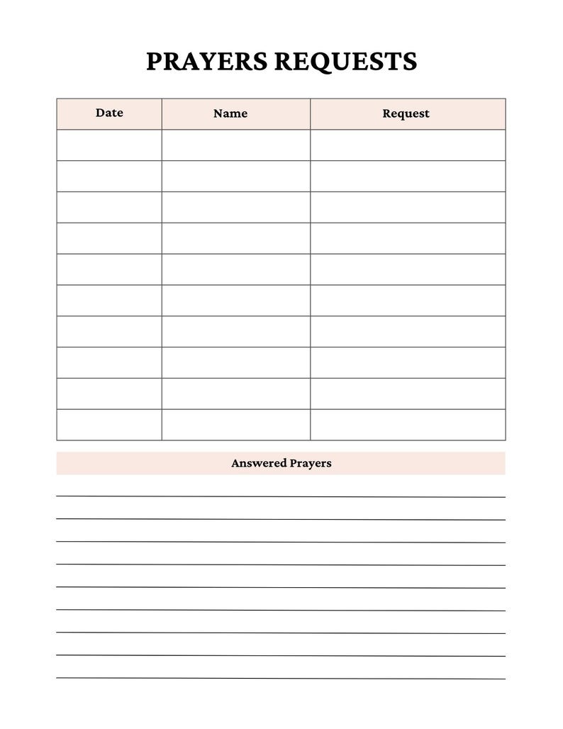 Prayer Journal Printable Template With Bible Verse| Gratitude| Prayers ...