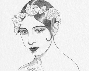 Josephine Baker Pencil Drawing Fine Art Portrait PRINT Hand Signed - Etsy
