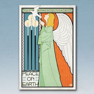 Angel, Peace on Earth Art Deco Poster, Wall Hanging - Etsy