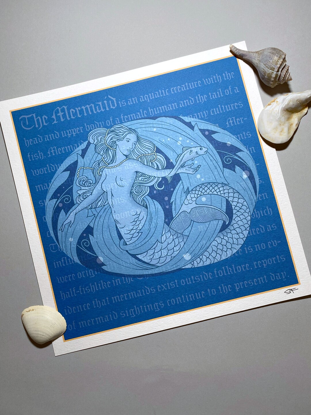 Blue Mermaid Art Print, Mermaid Design Perfect for the Bathroom - Etsy