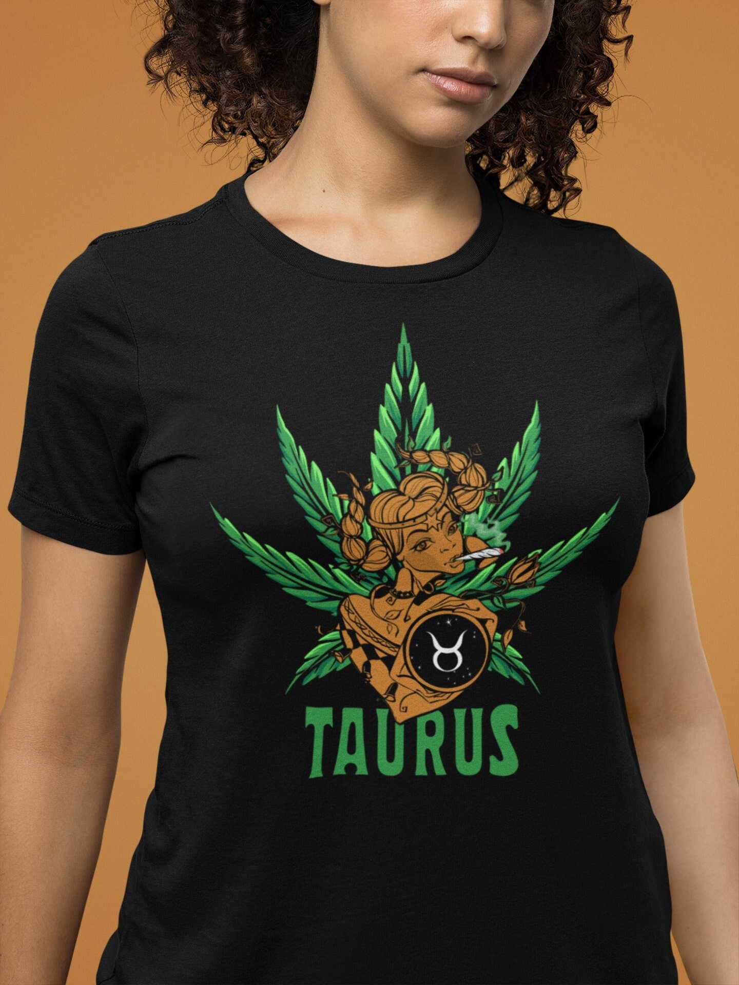 Taurus Cannabis T-Shirt Zodiac Pot Leaf Shirt 420 Taurus - Etsy España