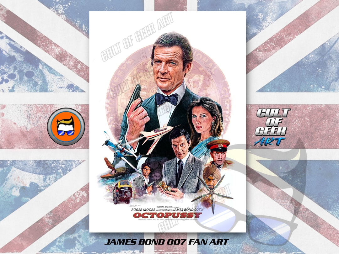 James Bond 007 OCTOPUSSY Roger Moore Digital Painting - Etsy Australia