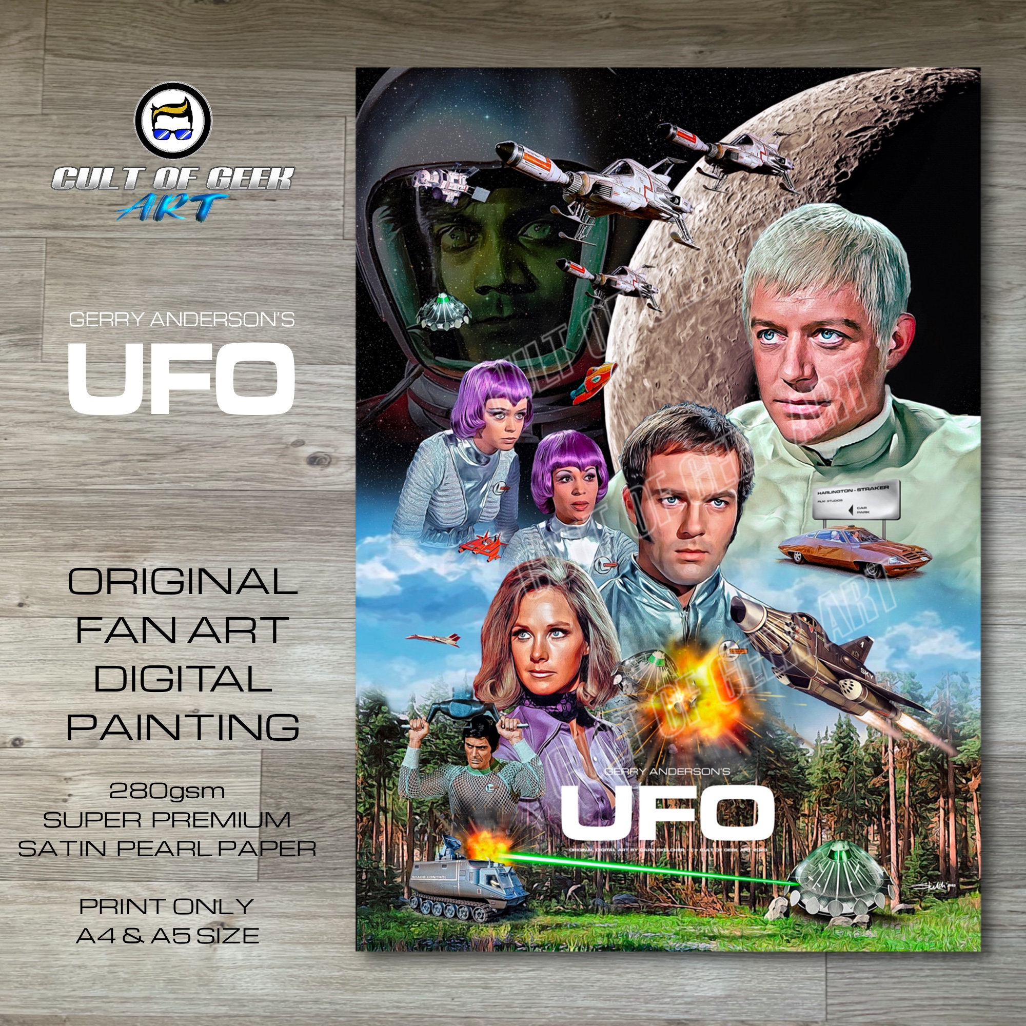 UFO Gerry Anderson Digital Fan Art Painting Poster Print - Etsy