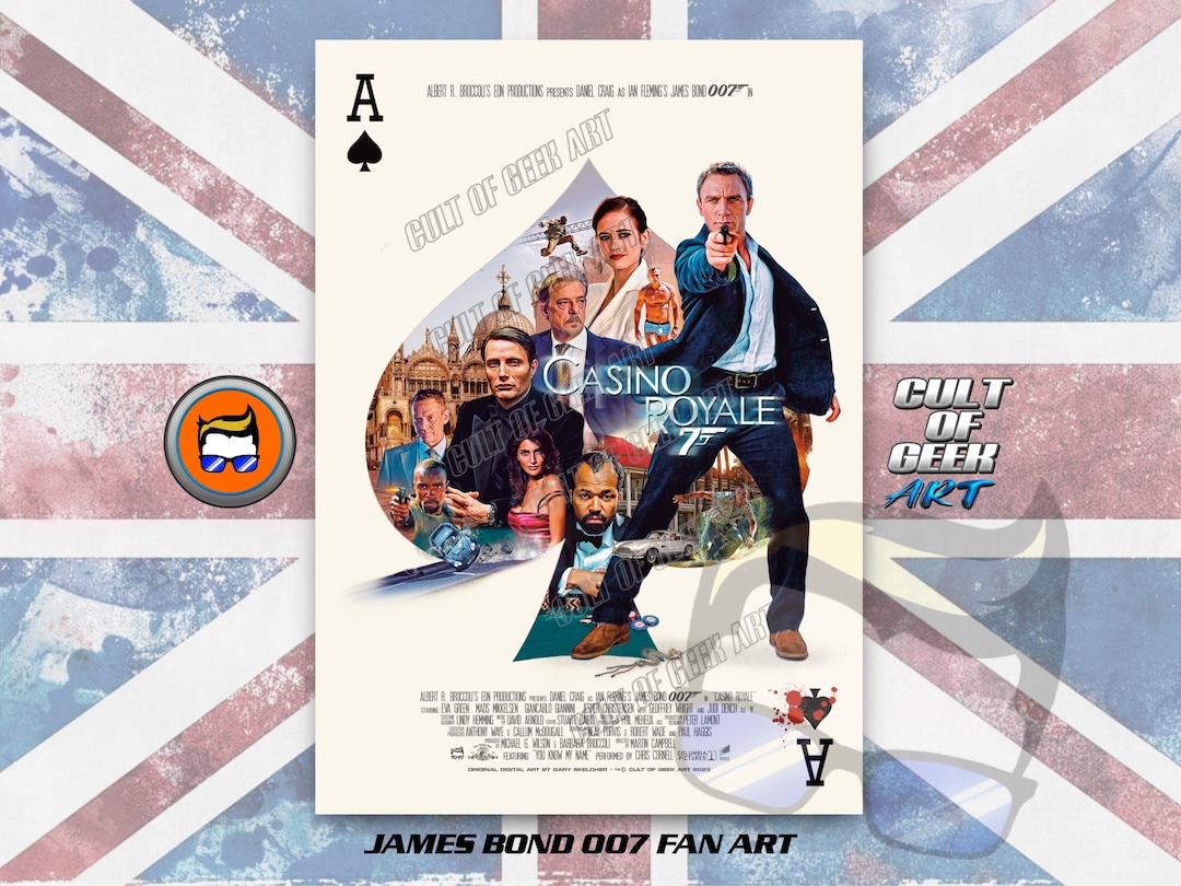James Bond 007 - CASINO ROYALE - Daniel Craig - A4 Digital Painting Print Retro Poster - Etsy