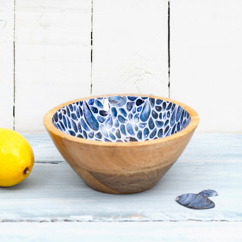 Mango Wood Mussel Bowl - Etsy