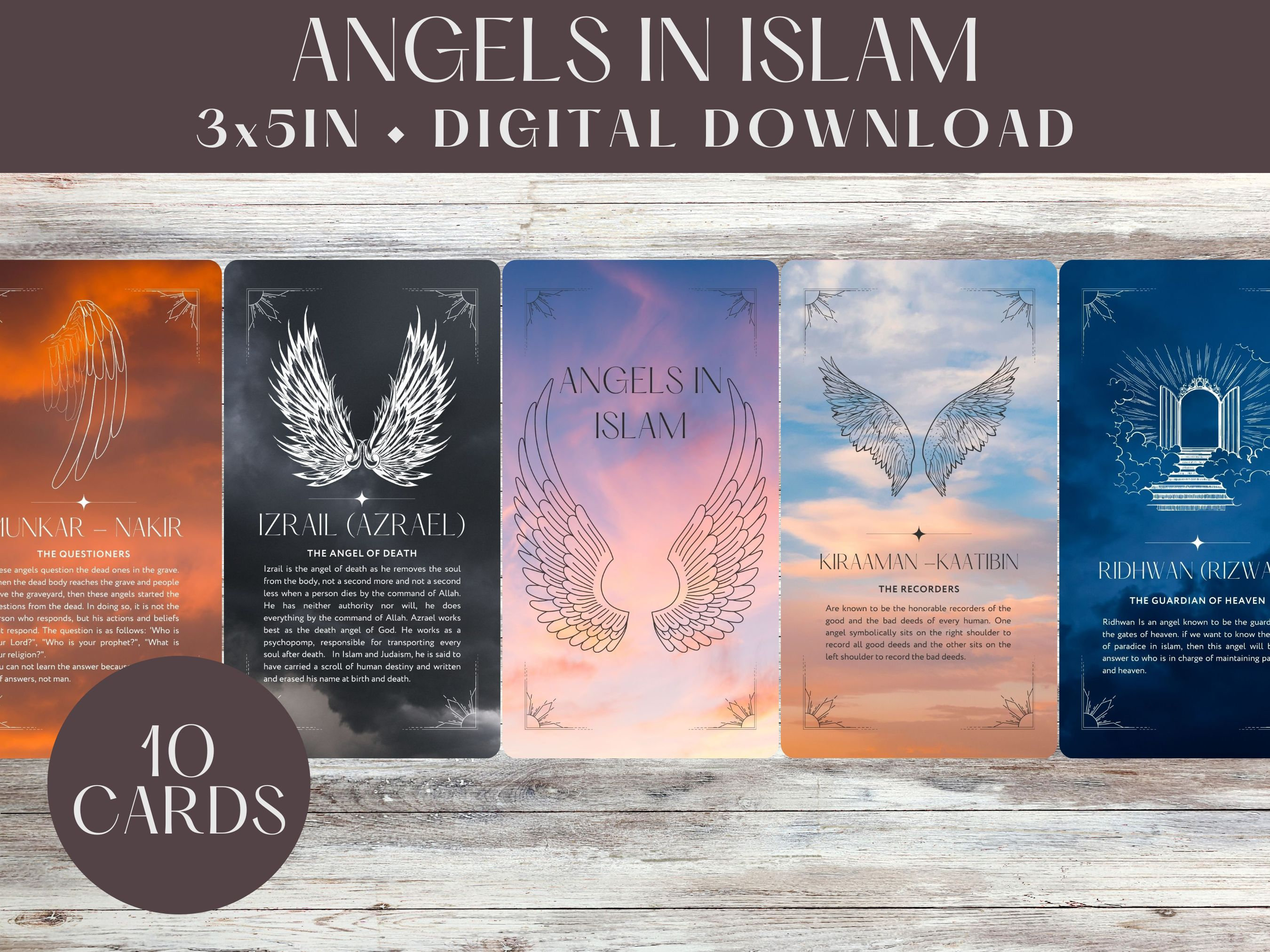 Angels in Islam Flashcards: Islamic Learning Cards (digital Download ...