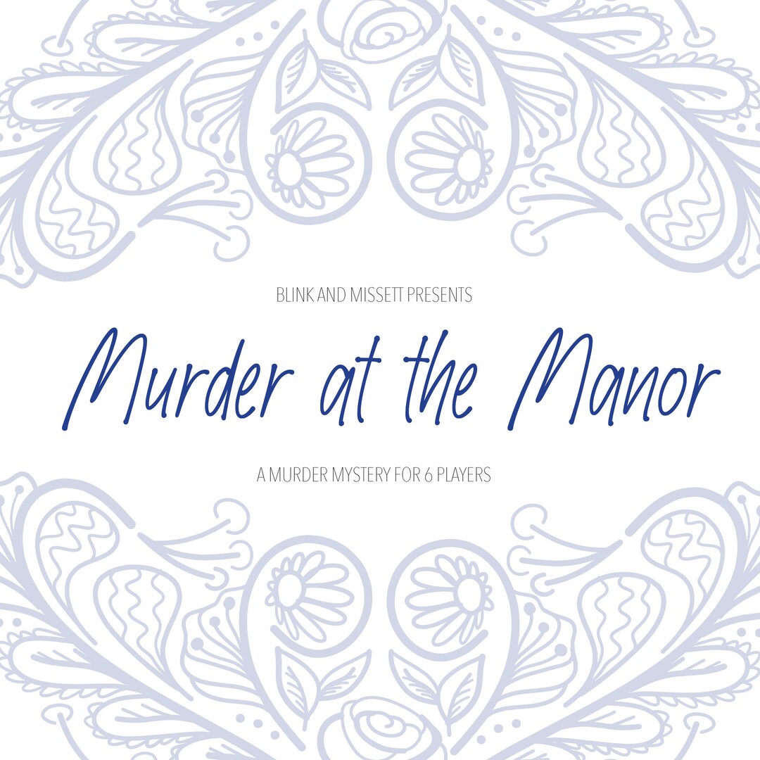 Murder at the Manor Mystery Game for 6 Players Digital PDF Download - Etsy