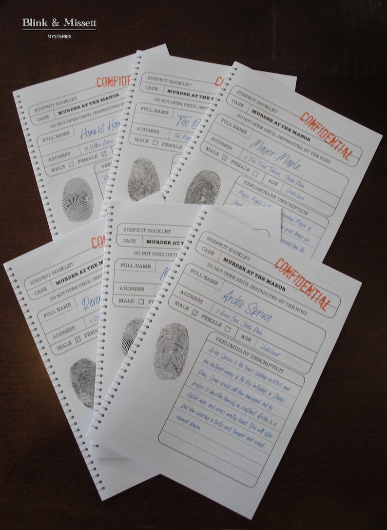 Murder at the Manor Mystery Game for 6 Players Digital PDF Download - Etsy