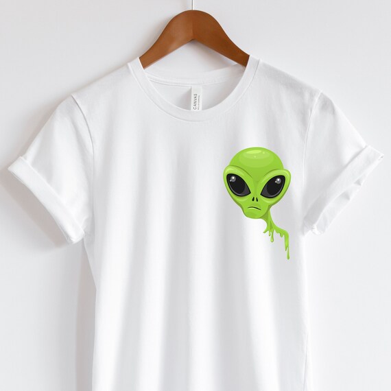 Alien Head Shirt Green Alien Face T-shirt Outer Space - Etsy