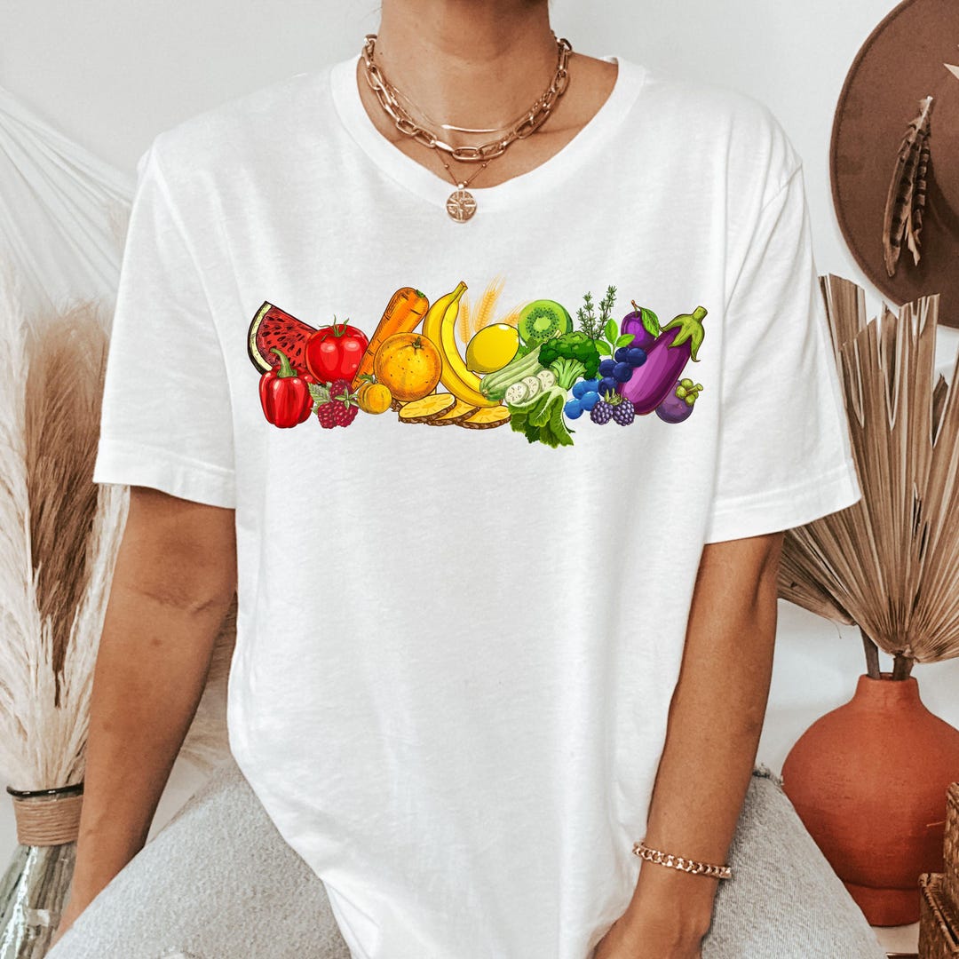 Pride Rainbow Fruits T-shirt: LGBTQ Veggie Tee, Subtle Gay Flag Shirt ...