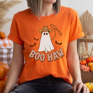 Boo Haw Shirt, Halloween Western Shirt, Cowgirl Ghost Tshirt, Halloween ...