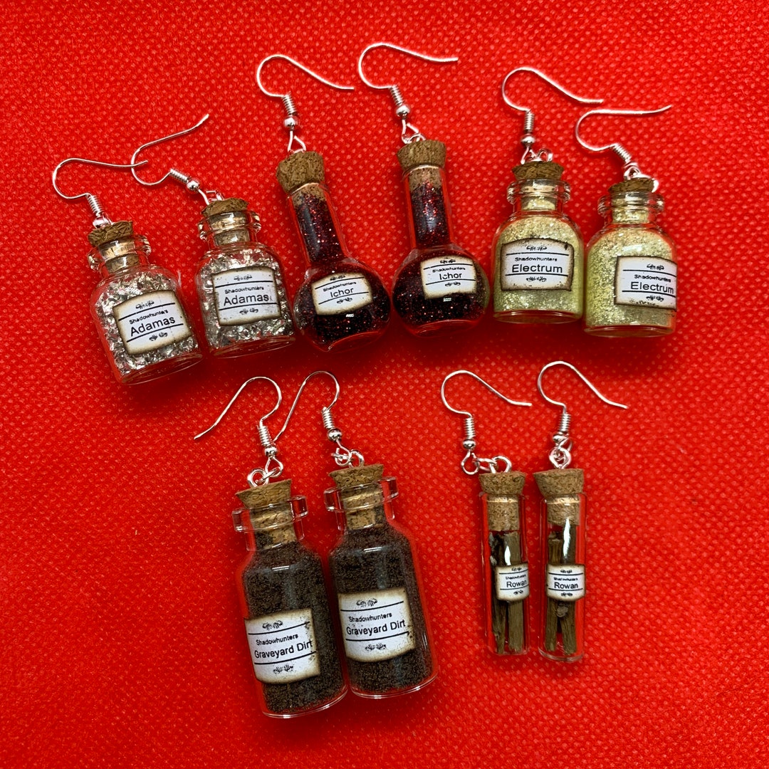 Shadowhunters Inspired Magical Substances Bottle Dangle Earrings adamas ...