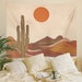 Boho Desert Landscape, Tapestry Wall Hanging, Desert Sun, Wall Art ...
