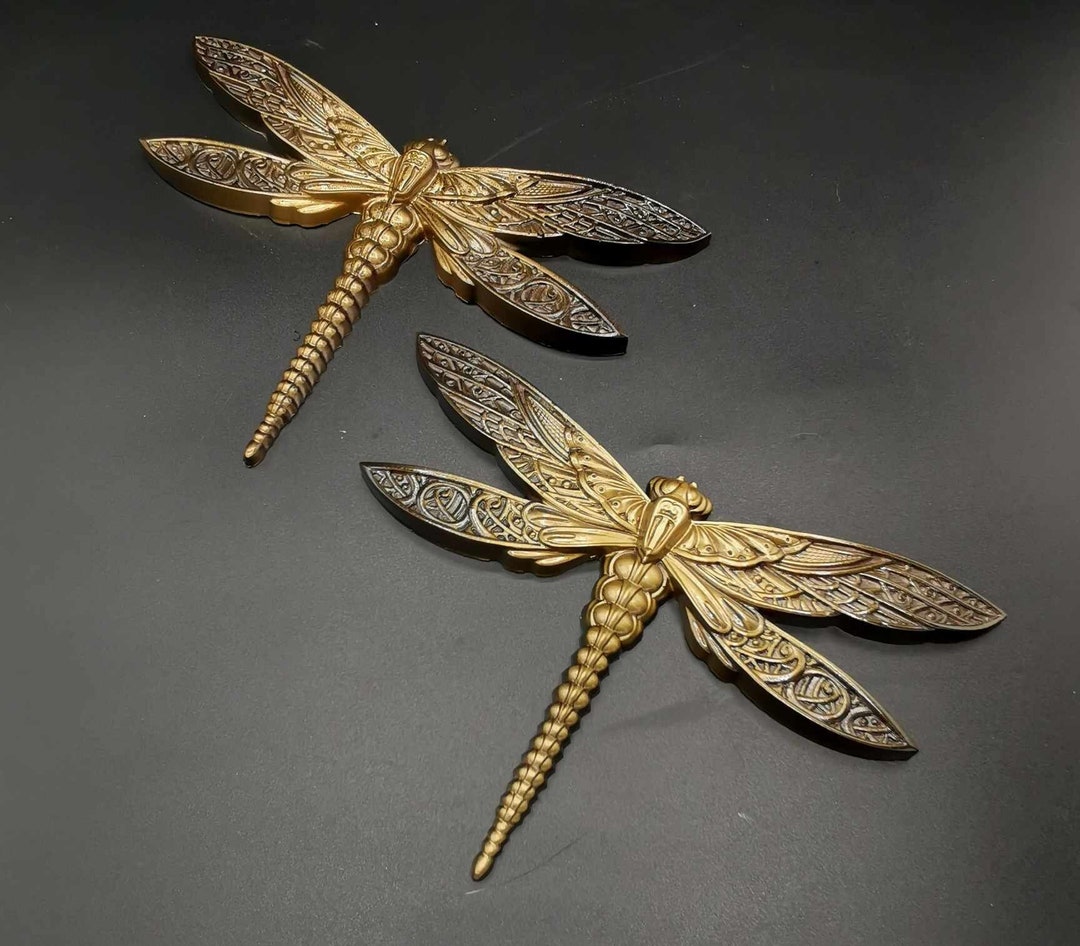 Dragon Fly Wall Sculpture - Dragon Fly Wall Art - Wall Decoration - Set ...