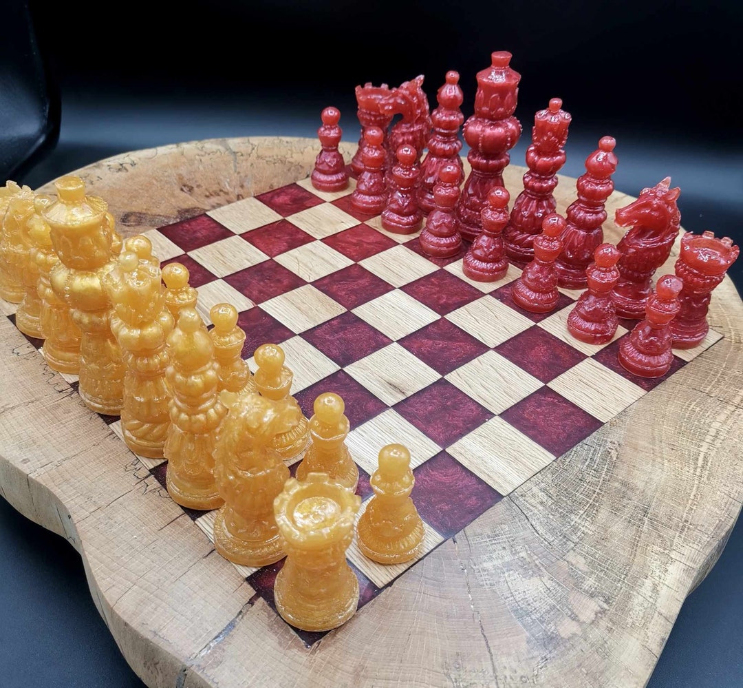 Wood Chess Set , Ornate Staunton Chess Set ,resin and Wood Ornate Chess ...