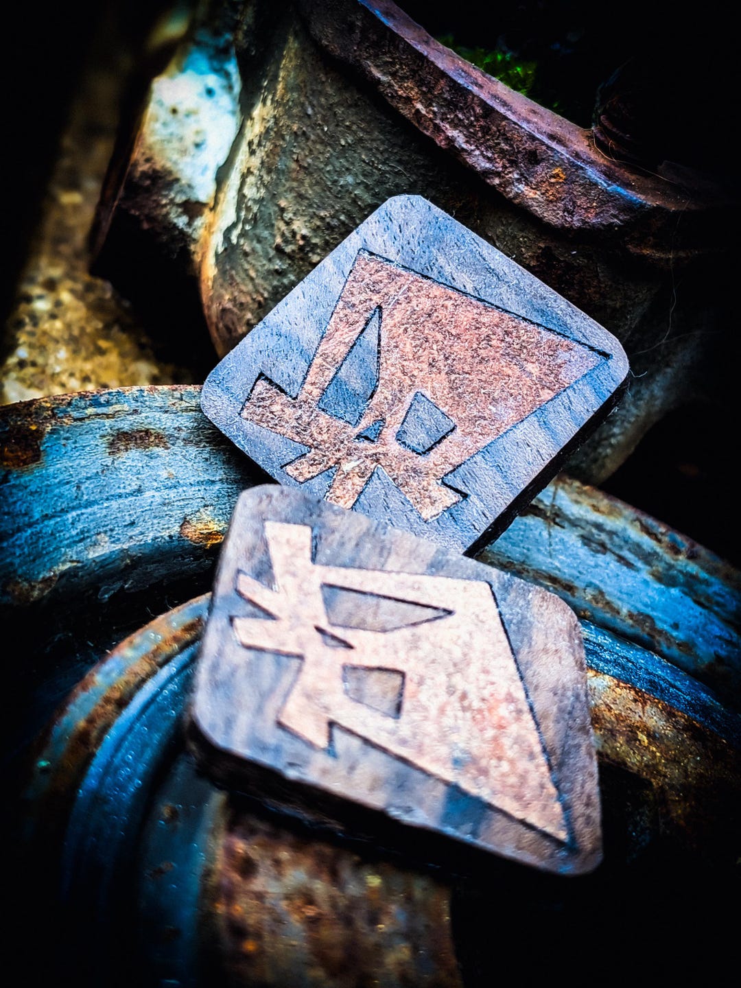 Walnut & Aged Leather Morale Patch / Ranger Eye - SKULL | Velcro Back ...