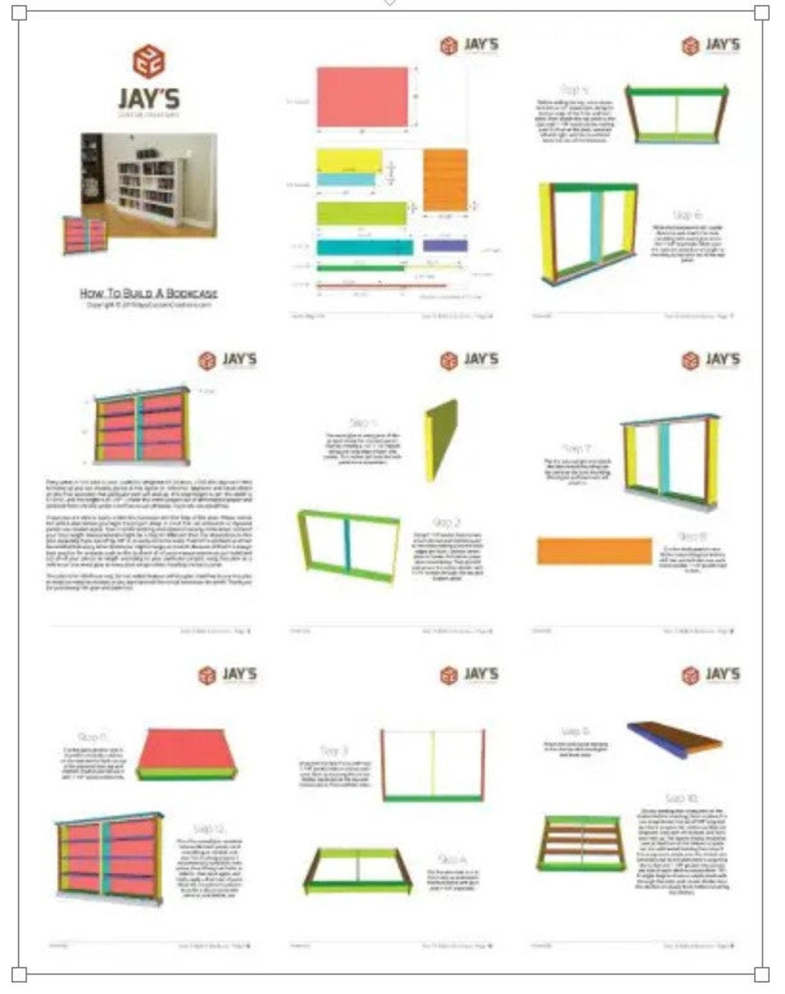 How to Build A Bookcase - PLAN - Etsy