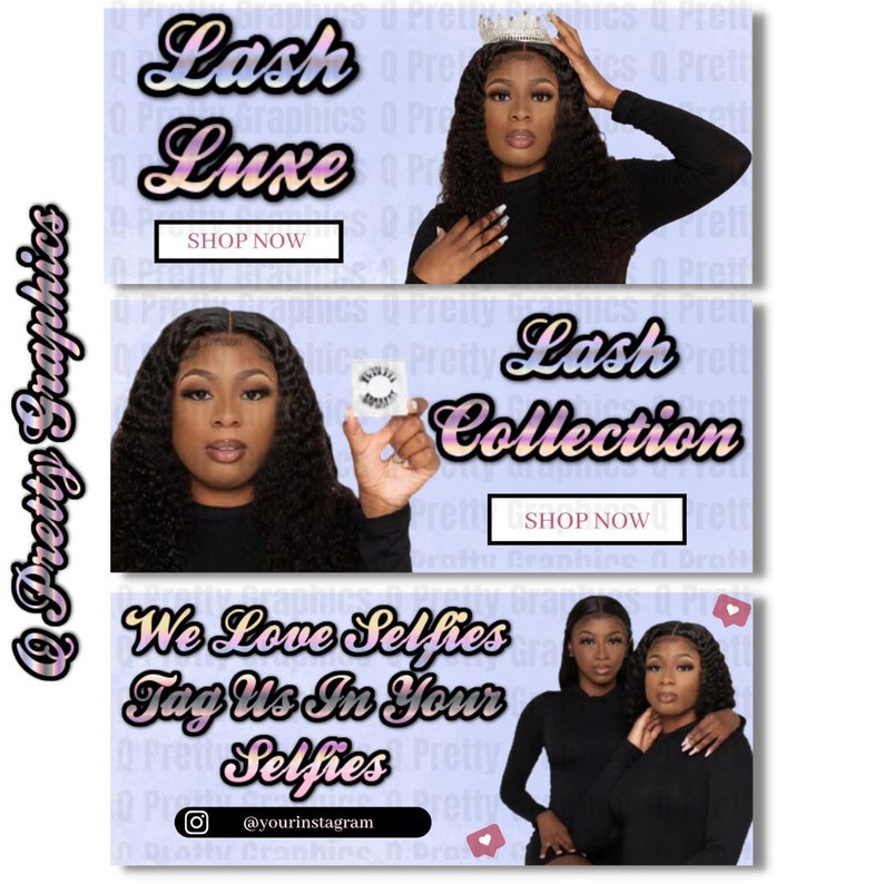 Lash Business Website Banner Kit , Website Banner Template, Beauty ...