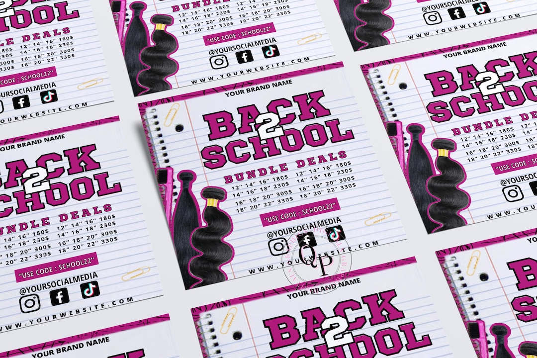 Back to School Flyer , Editable Hair Flyer Template, Sale Flyer , Hair ...