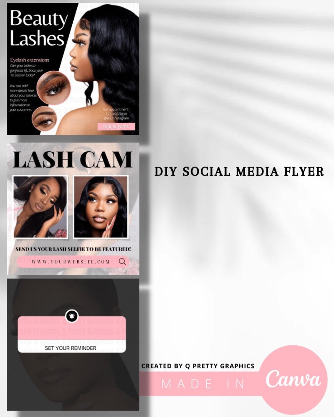 Lash Tech Flyers, Eyelash Extensions Templates , DIY Social Media Flyer ...