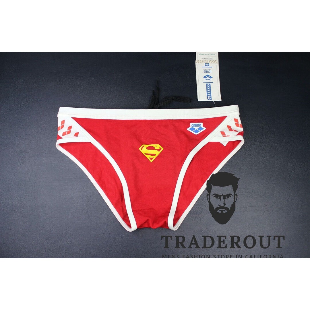 H.e.arts Superhero Superman Logo Custom Print Men Red Icon Swim Brief ...