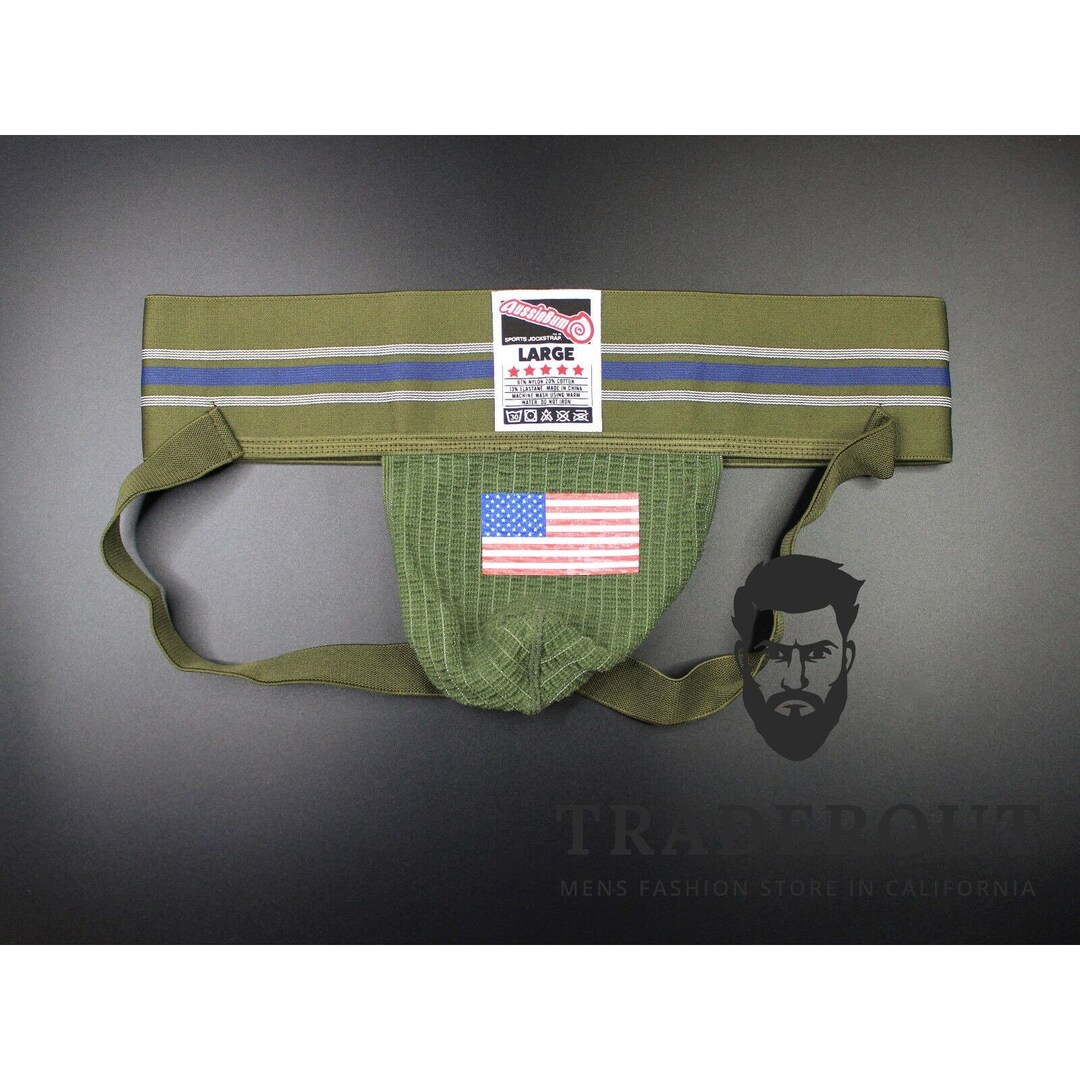 H.e.arts Design USA Flag Custom Print Men Green Classic Jock Strap ...