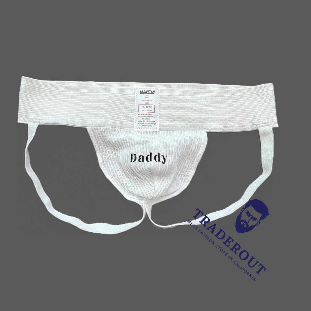 Personalized Name Letters Custom Embroidery Men White Jock Jockstrap ...